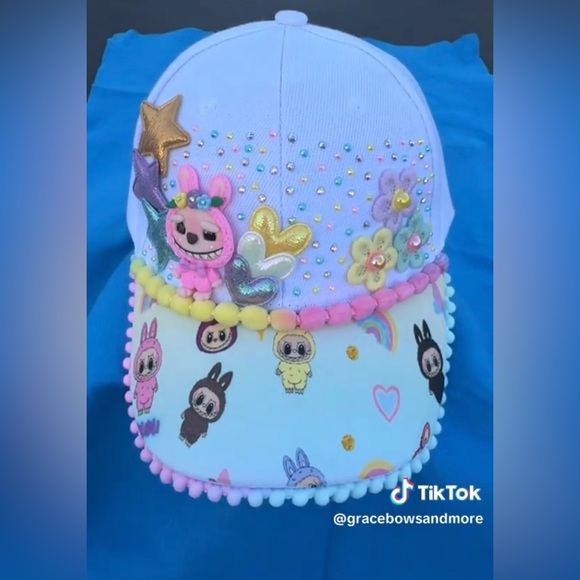 Accessories | Colorful Embellished Cap With Cute Characters | Poshmark